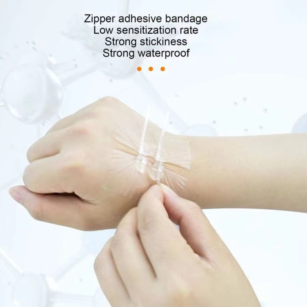 2Pcs Adjustable Zipper Bandaid Zip Stitch Sutures Adhesive Bandage ...