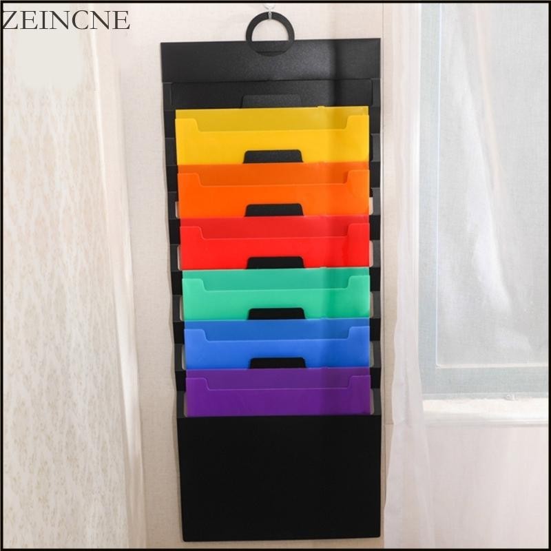Zein A4 Wall File Holder 6 Tier Expanding Wall Mounted Hanging Document ...