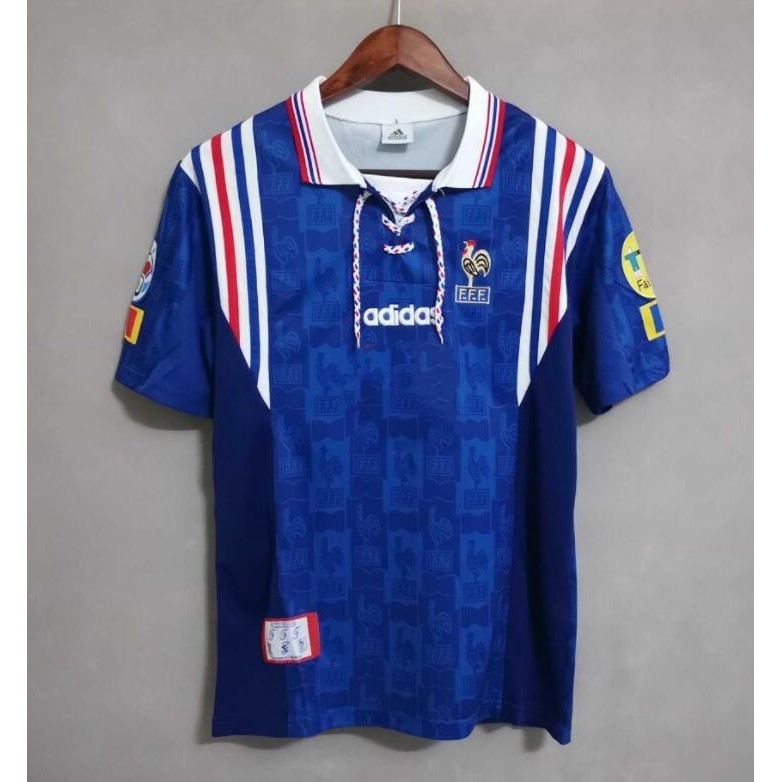 1996 France Home Retro Soccer Jersey FRA Football Vintage Sports Jersey ...