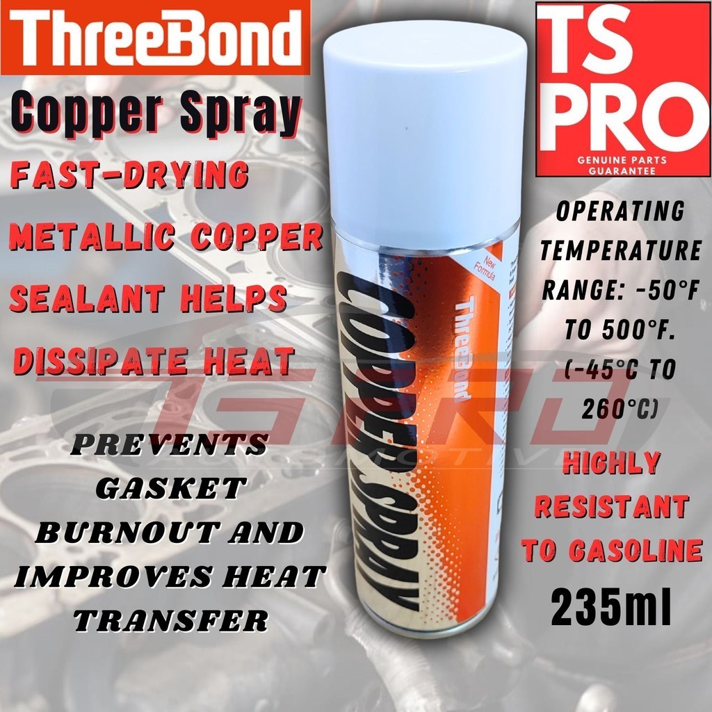 ThreeBond Copper Spray Fast-Drying, Metallic Copper Sealant Helps ...