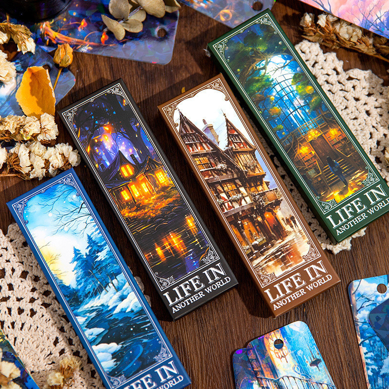 20 Pcs World Scenery Bookmark PVC Matte Reading Book Mark Retro Book ...