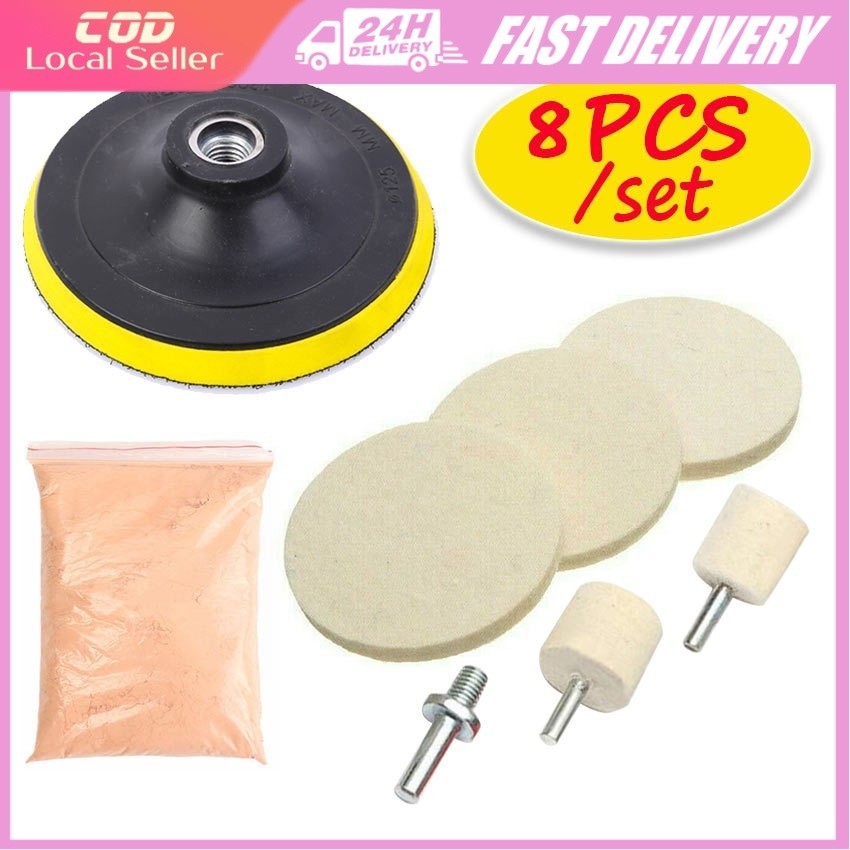 8 pcs Cerium Oxide glass polishing powder repair set Glass Cleaning ...