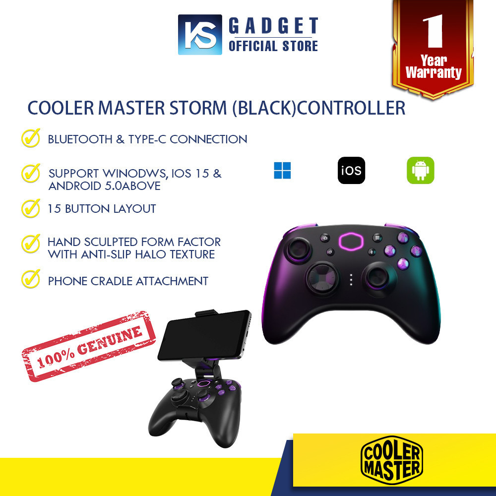 Cooler Master Storm (Black) Wireless/Wired Controller (CMI-GSCX-BK1) | Shopee Malaysia