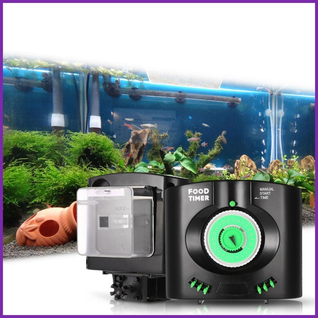 Fish Feeder Automatic Dispenser Aquarium Feeder with Timer Firmly Fixed ...
