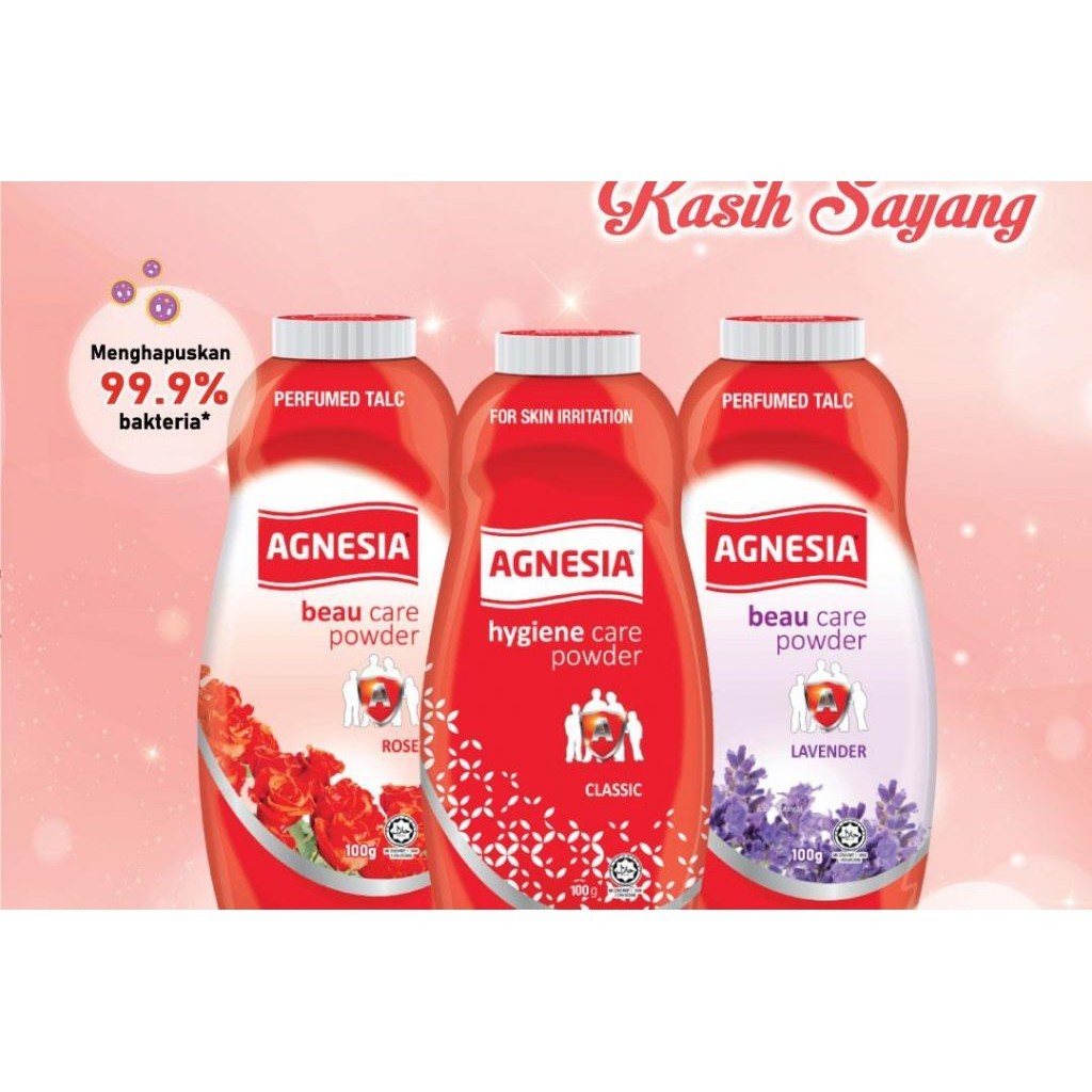 AGNESIA ANTIBACTERIAL POWDER ORIGINAL/LAVENDER/ROSE 50G/100G/300G ...