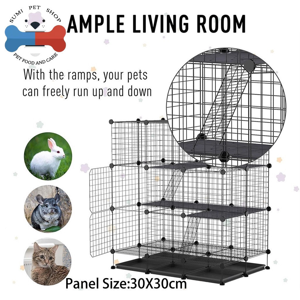 [SET] PET Stackable Cat cage Dog Cat Rabbit Cage easy assemble kitten pet cage Pet House Cage ...