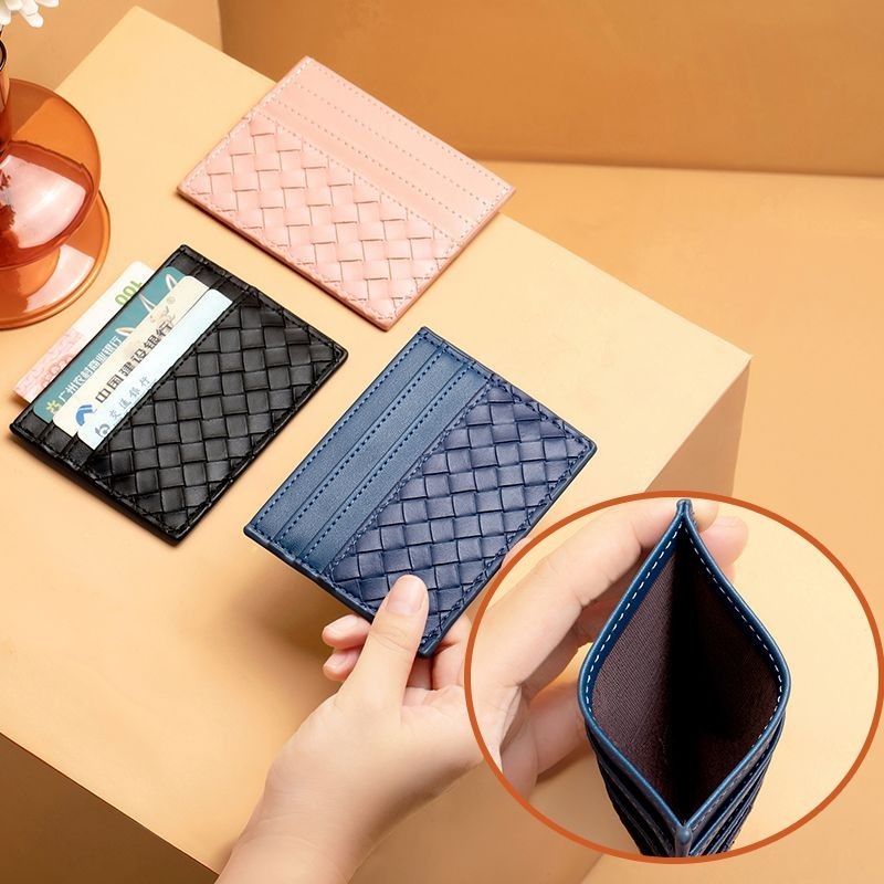 Ultra-Thin Woven Card Holder Portable Id Card Cover Double-Sided Card ...