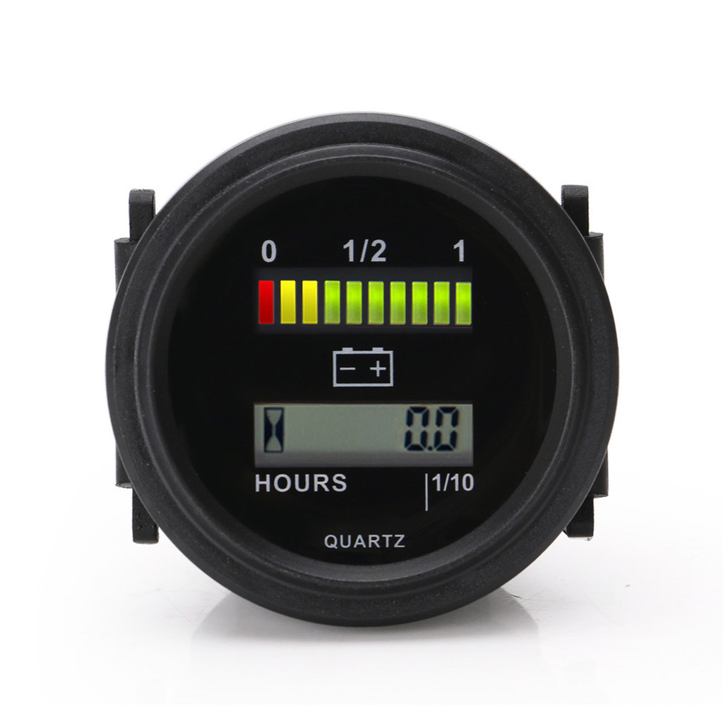 【NEW】Digital Lcd Hour Meter with led battery indicator Gauge 12V 24V ...