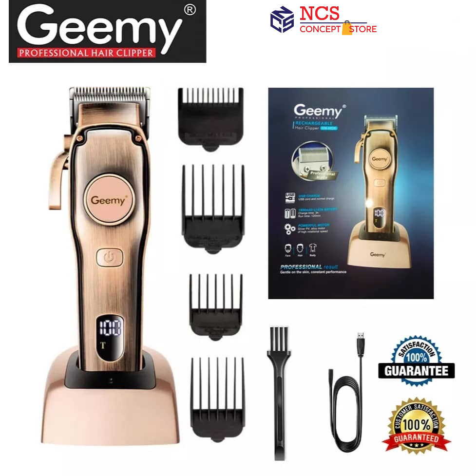 GEEMY Professional Wireless GM-6626 Hair Trimmer 4 Comb Mesin Rambut ...
