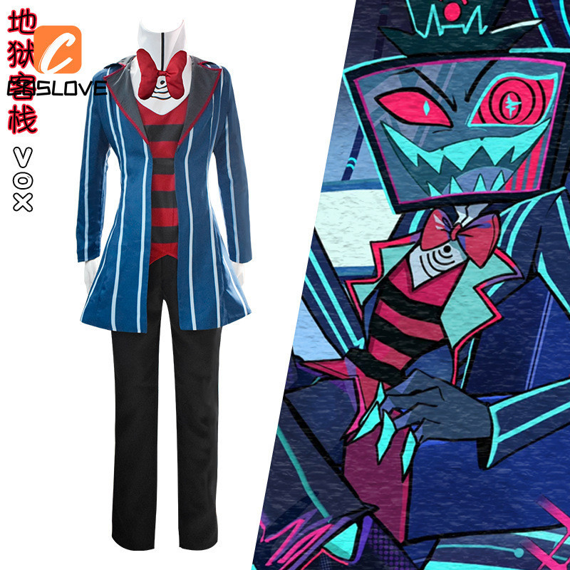 Anime HAZBIN HOTEL Vox Cosplay Full Set Costume Suit for Man Long ...