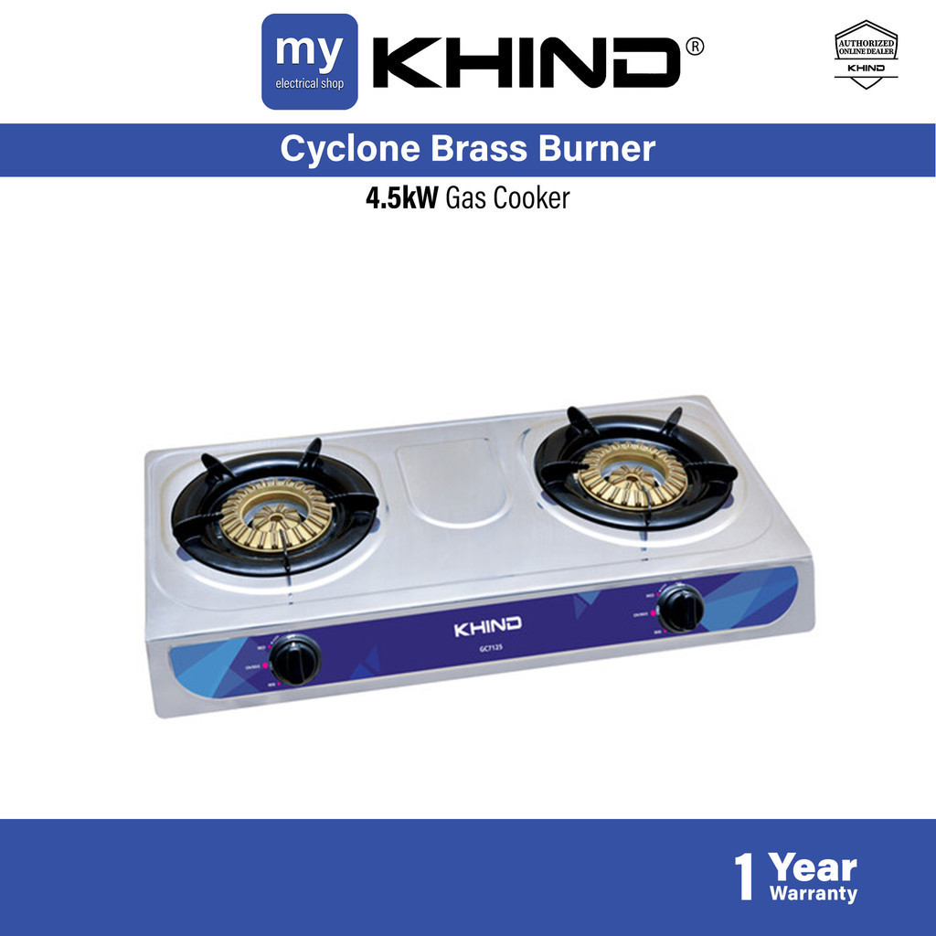 Khind Cyclone Brass Burner 4.5kW Gas Cooker GC7125 | Shopee Malaysia