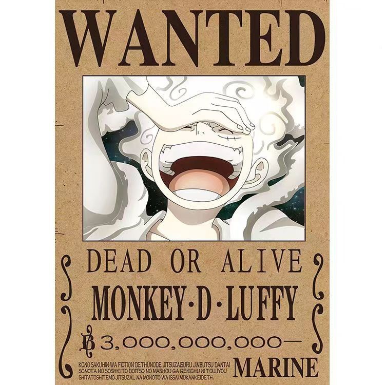 Poster one piece wanted wanted poster nika luffy gear kraft paper ...