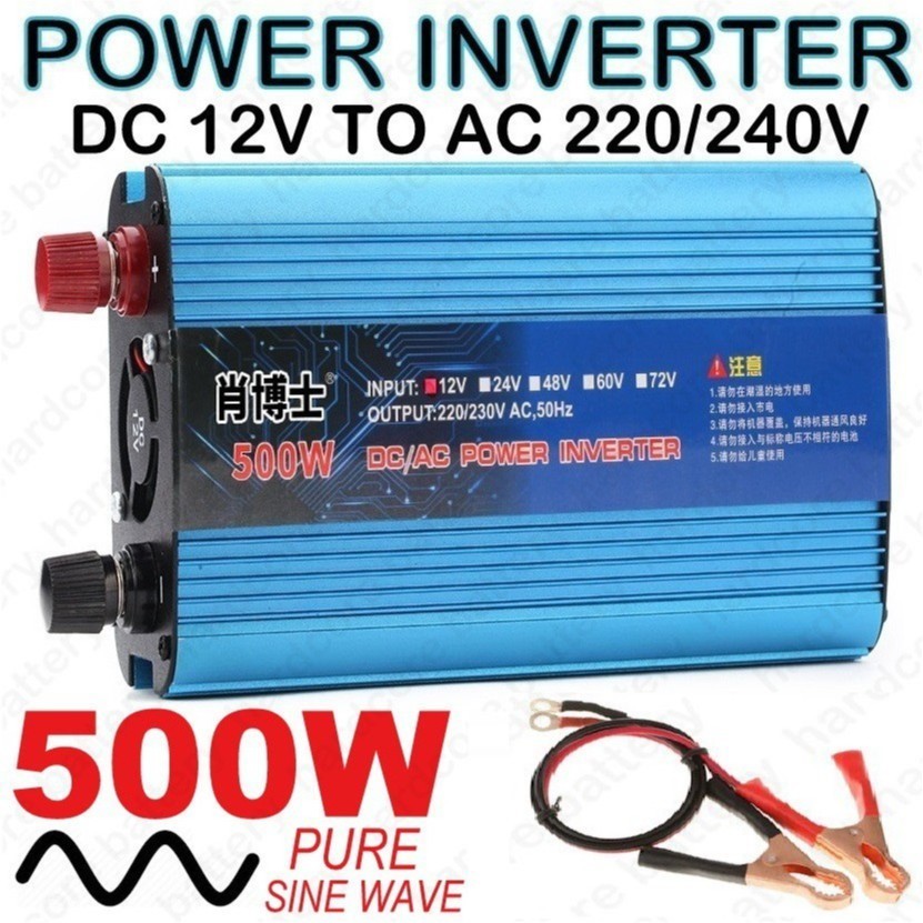 Car Solar 500W power Inverter transformer lead acid gel battery Offgrid ...
