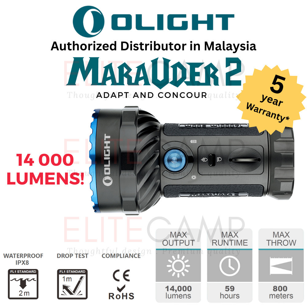 Olight Marauder 2 14000 Lumens Super Powerful Flashlight Waterproof ...