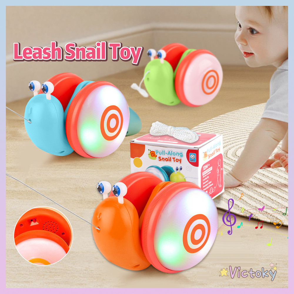 Victoky Snail Toys Kids Pull String Along Toy Toddler Toys Cartoon ...