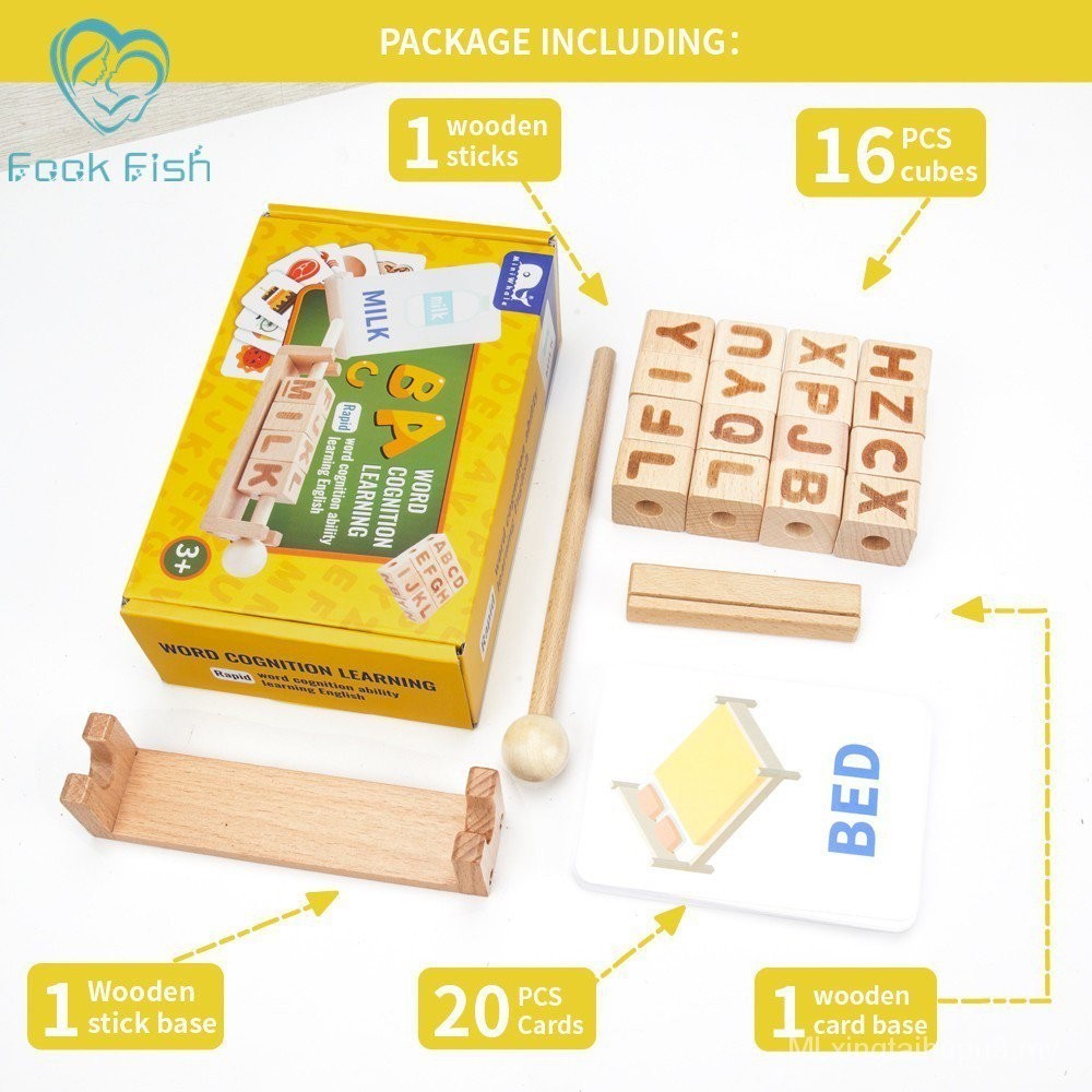 Wooden Spin-and-Read Montessori Reading Blocks Number And Letter ...