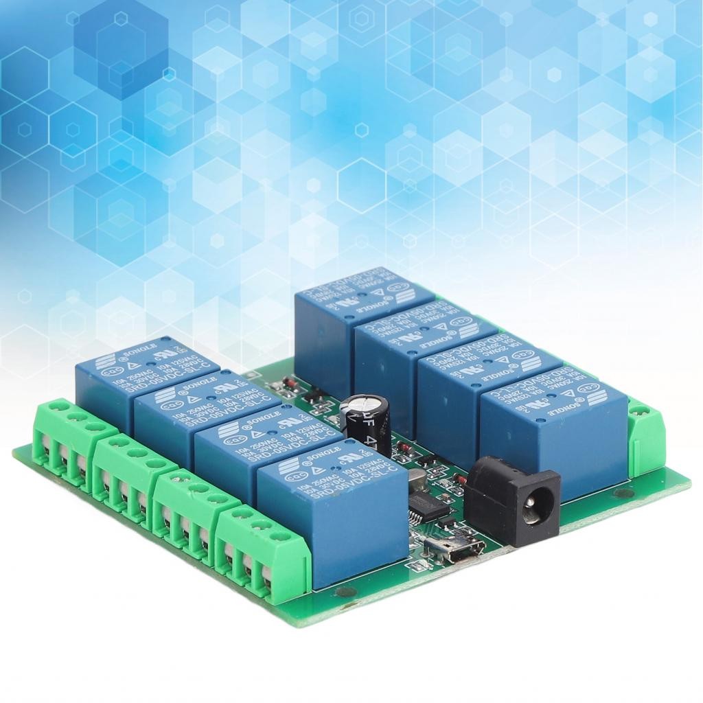 Superparis USB Relay Module Durable DC5V 8 Channel Compact Intelligent Control for Mechatronics ...