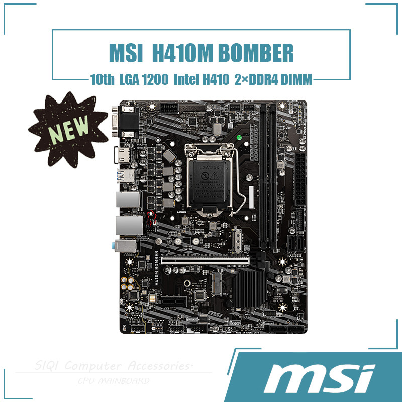 [NEW] MSI H410M BOMBER Motherboard 2xDDR4 DIMM LGA 1200 Intel H410 ...