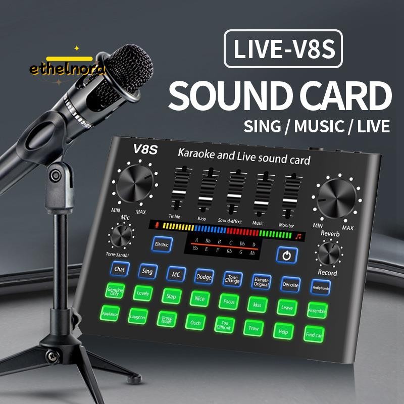 V8S Phone Sound Card Set Bluetooth Microphone Live Broadcast Equipment ...