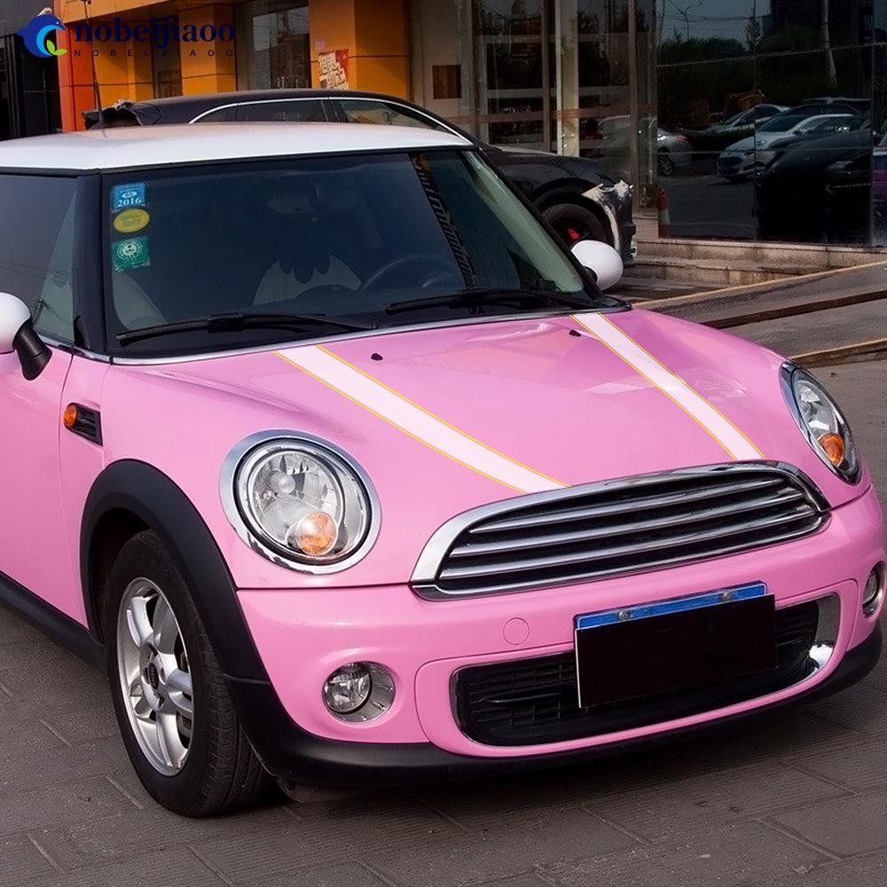 NOBELJIAOO Car Engine Hood Bonnet Decor Sticker Stripes Decals For Mini ...