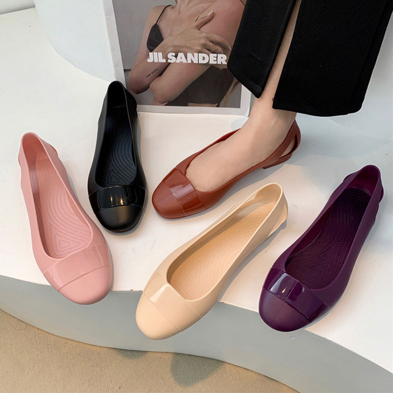 oeggeo shop Summer girls Jelly Plastic Flat Shoes Waterproof work shoes ...