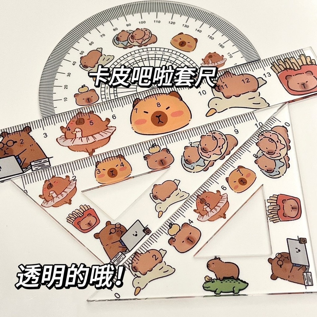 Acrylic Cute High-Appearance Kapibara Transparent Learning Ruler ...