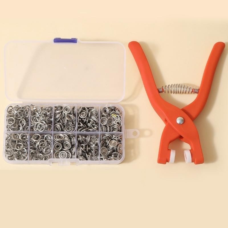 yu 50 Sets Metal Press Studs Press Tool Kit Snaps Buttons with Fastener ...
