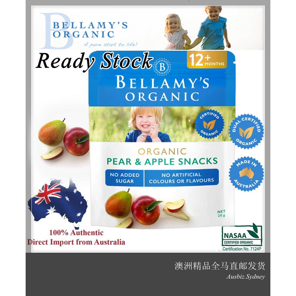 [Ready Stock EXP: 07/2026] Bellamy's Organic Pear & Apple Baby Snacks ...
