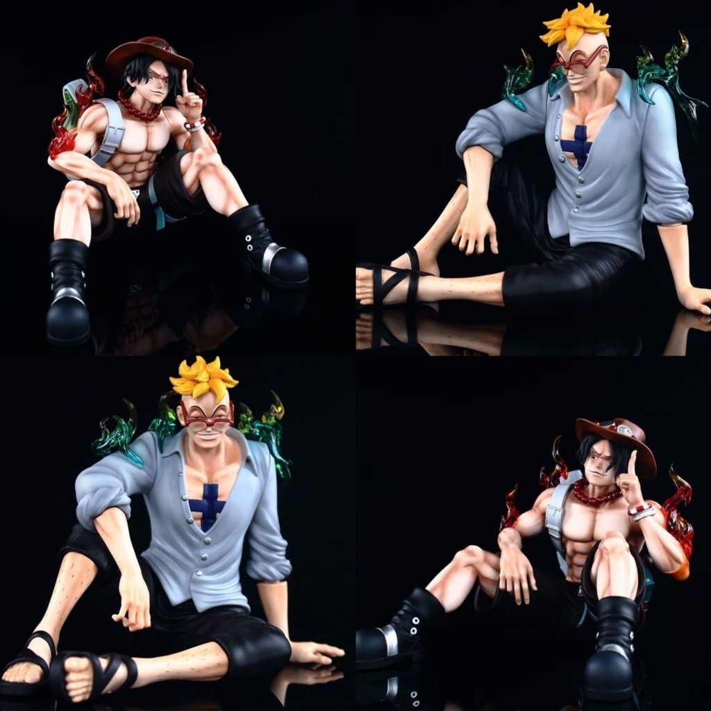 One Piece Phoenix Marco Ace Seated Statue Scene Model Ornaments Chassis ...