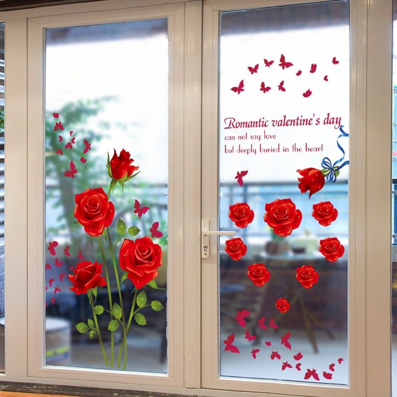 Kitchen Balcony Glass Door Stickers Window Decoration Wall Stickers ...