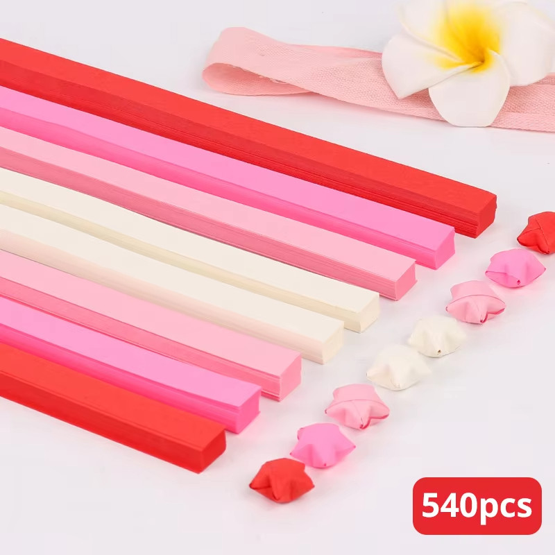 540Pcs Gradient Red Color Series Star Origami Long Strip Origami DIY ...