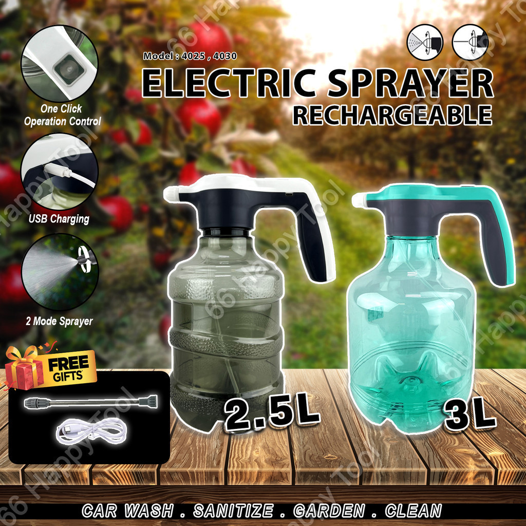 (2.5L/3L) Electric Garden Mist Sprayer High Pressure Spray Bottle ...