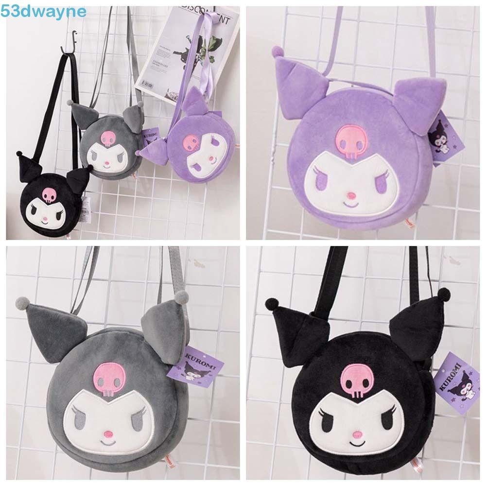 DWAYNE Plush Kuromi Crossbody Bag, Korean Style Purse Wallets Animal ...