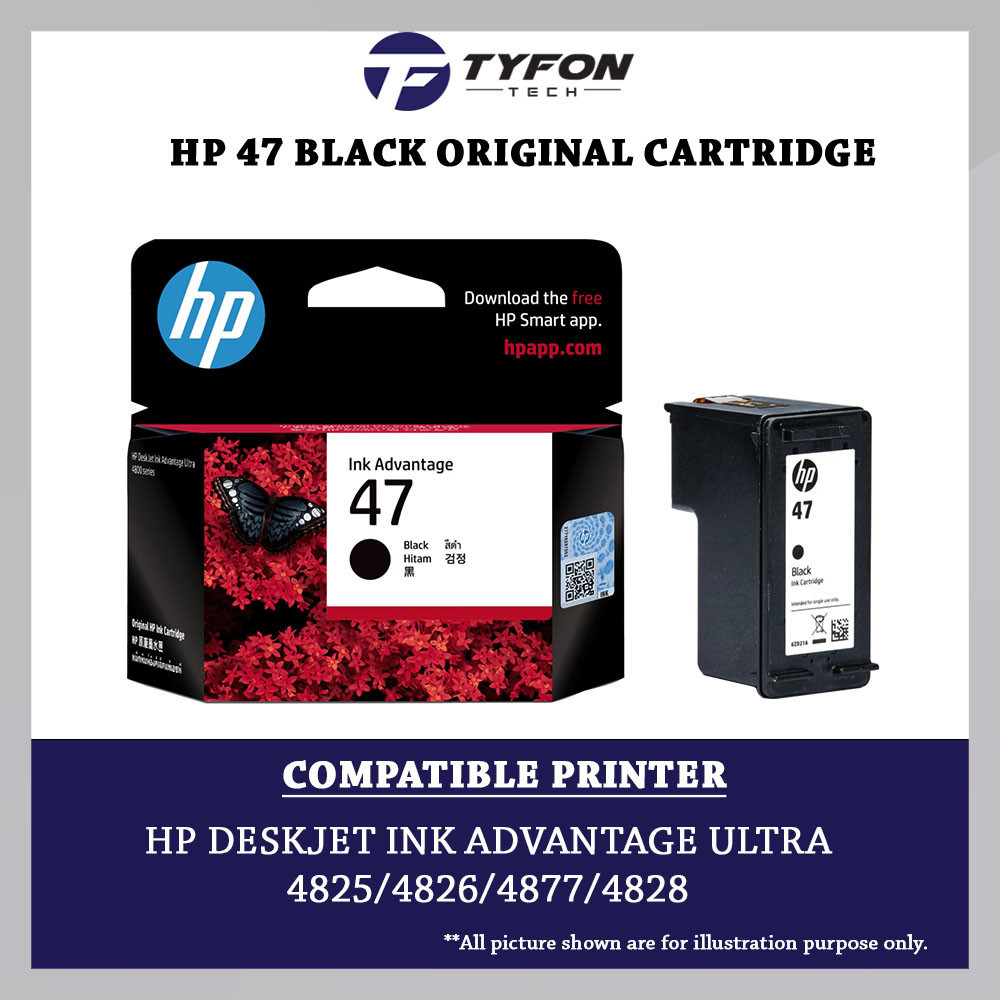 HP 47 Black Original Cartridge 6ZD21AA For HP DeskJet Ink Advantage ...