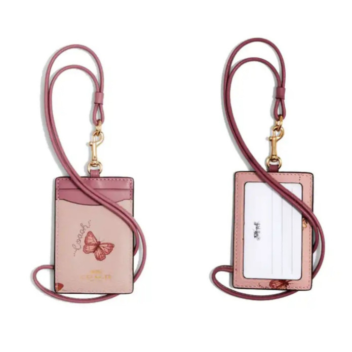 Coach ID Lanyard Name Tag Pink ButterflyNew style Name Tags Staff ID ...