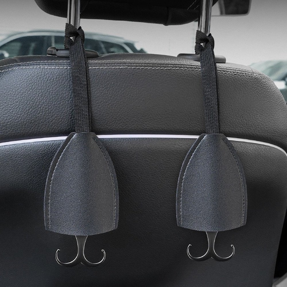 Universal Car Seat Headrest Hooks PU Leather Hanging Storage Hook ...