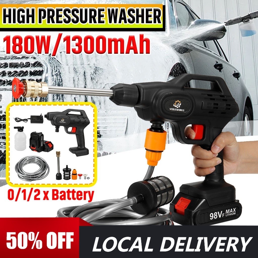 98VF Cordless Water Jet High Pressure Car Wash Guns Electric Car Washer Portable Wash Water Guns ...