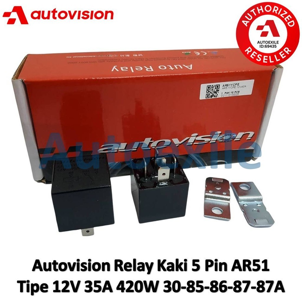 Autovision Relay AR51 Foot 5 Pin 12V 35A 420W 30 85 86 87 87A Original ...