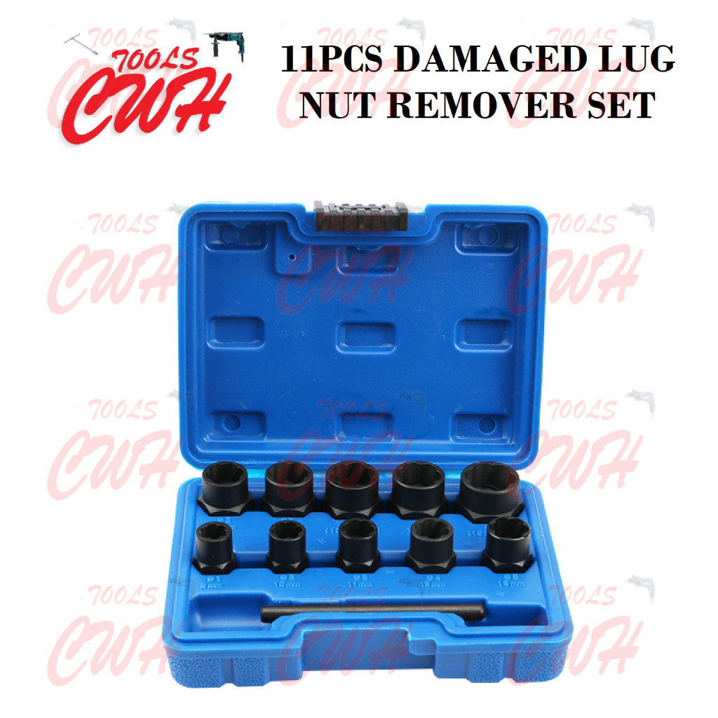 11PCS 3/8" 9-19MM DAMAGED RUSTED RUST BOLT LUG NUT SCREW SOCKET REMOVER ...