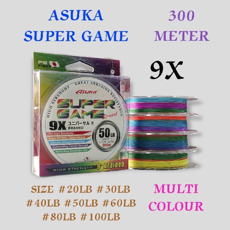 TALI BENANG ASUKA SUPER GAME 9X 300M #20LB #30LB #40LB #50LB #60LB ...