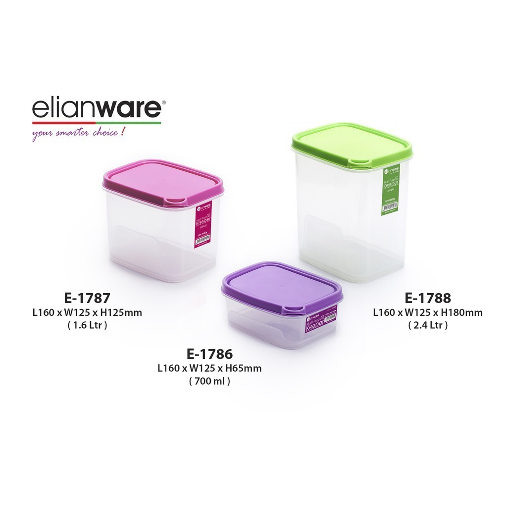 elainware Rectangular Multipurpose Food Container E-1786,E-1787,E-1788 ...