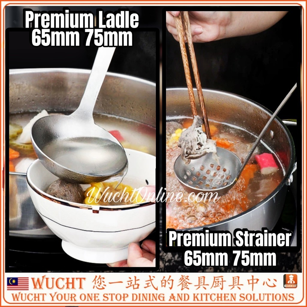 【WUCHT】65 75mm Thick Premium Steamboat Soup Ladle Strainer Perforated ...