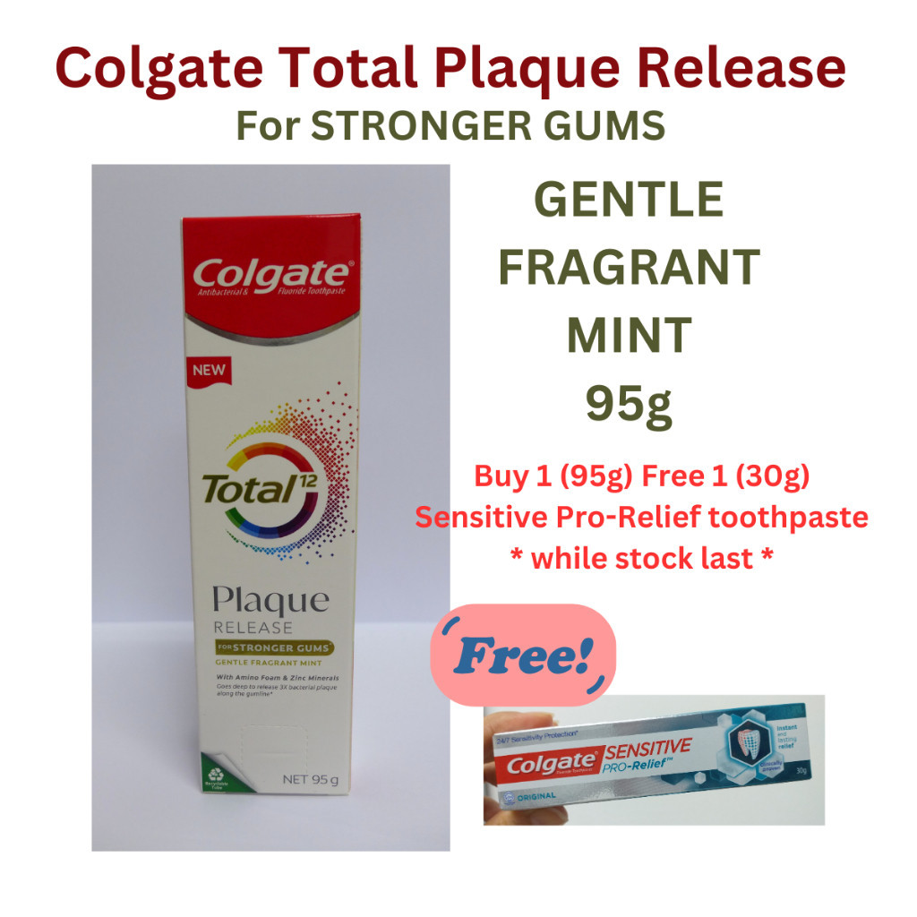 =Ready Stock= COLGATE Total Plaque Release Gentle Fragrant Mint 95g For ...