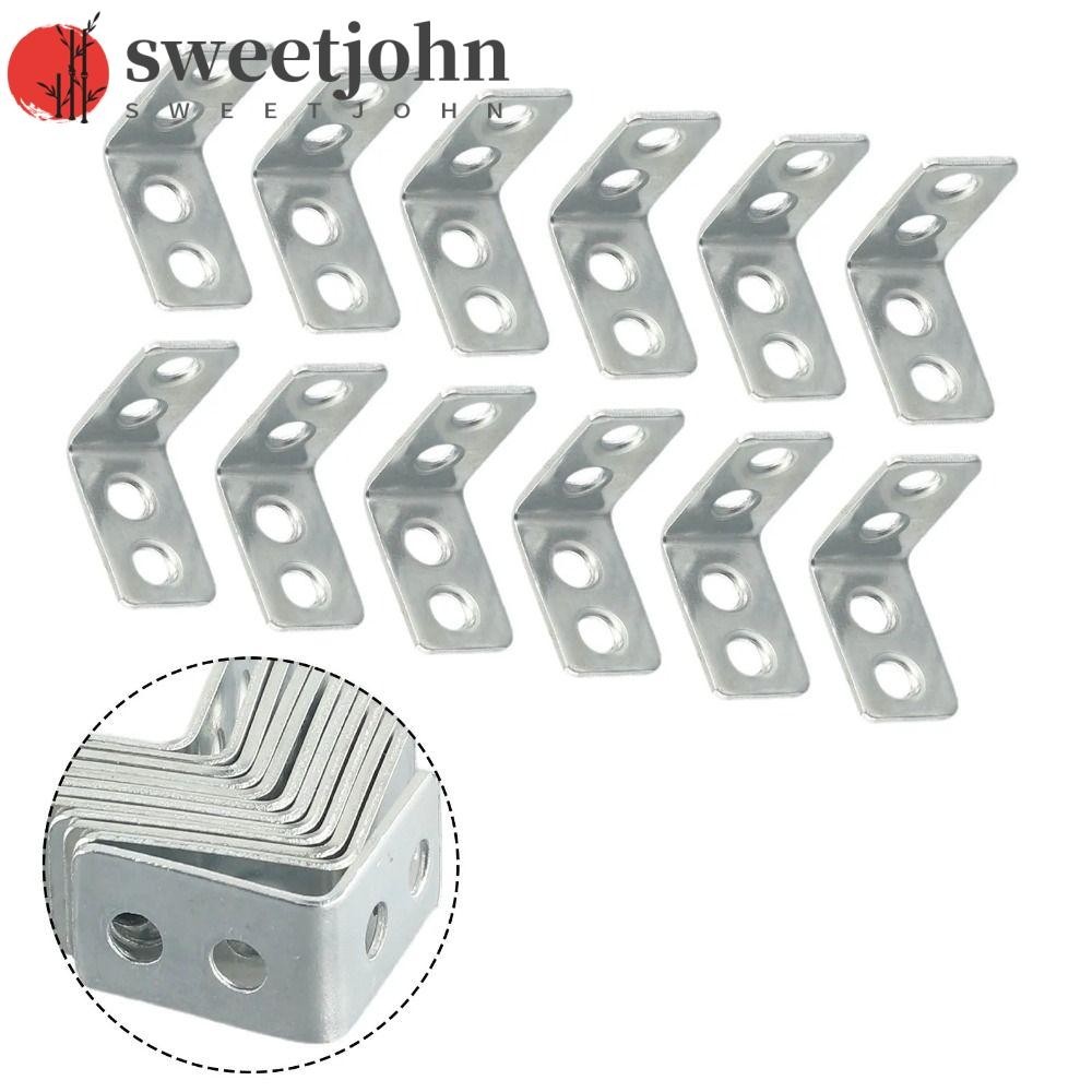 Sweetjohn 10pcs Right Angle Bracket L Shaped Steel Corner Bracket