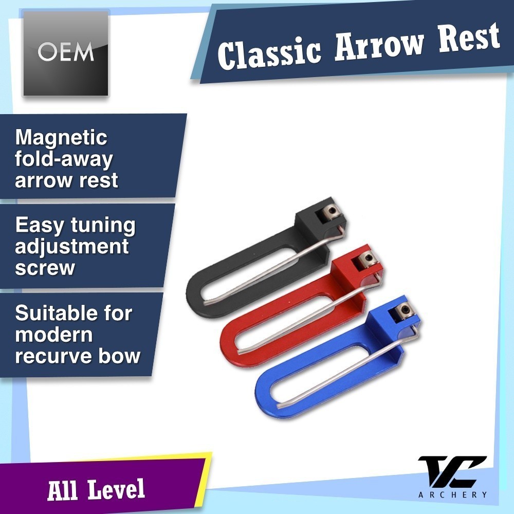 V Club Archery Recurve Bow Classic Magnetic Arrow Rest - Right-Handed ...