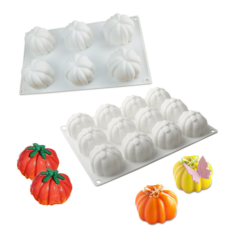 6 Halloween Pumpkin Silicone Mold Mousse Cake Bud Tomato Wizard Hat ...