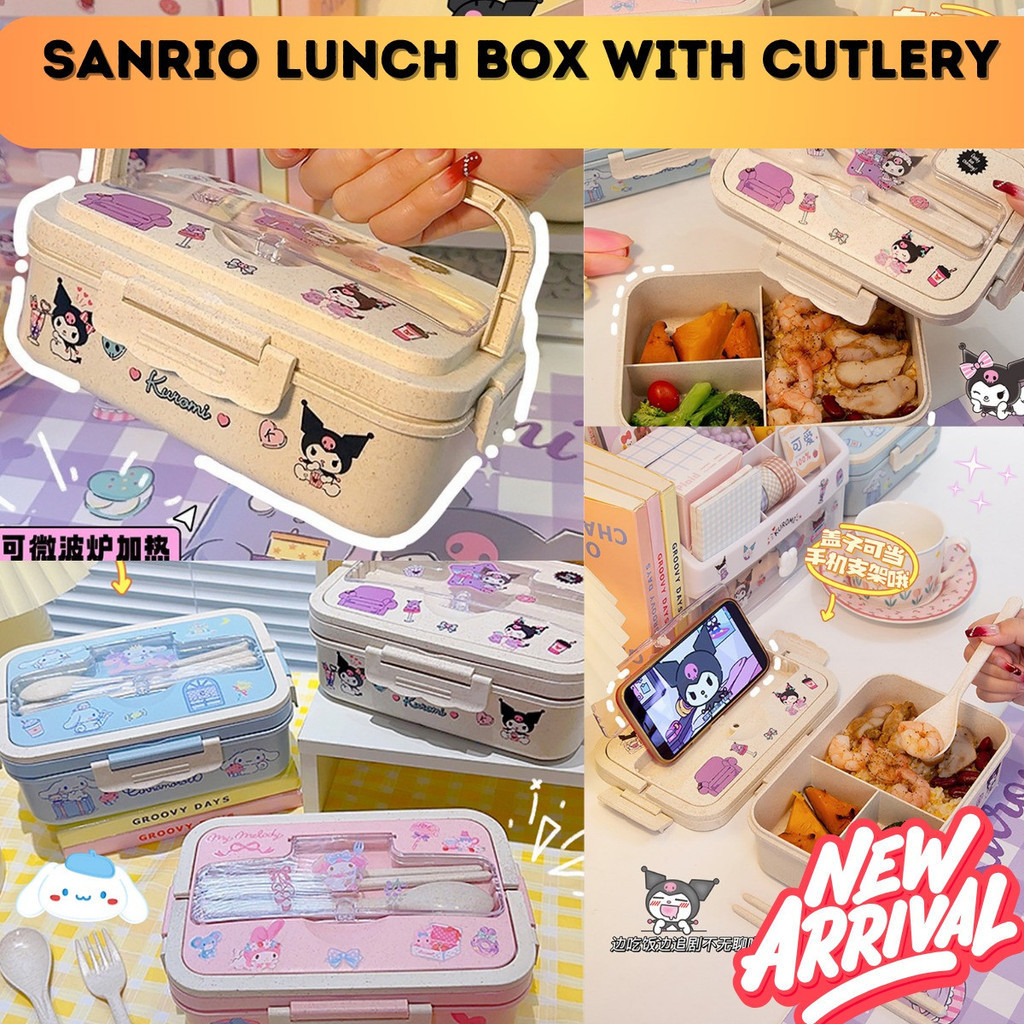 Kuromi Cinnamoroll Melody 2025 Lunch Box Bento Box Kawaii Anime Sealed ...