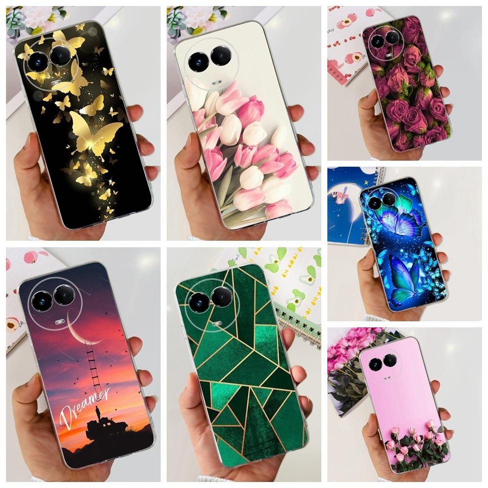 For Realme 11x 5G Case RMX3785 Aesthetic Shockproof Cute Flowers Luxury ...