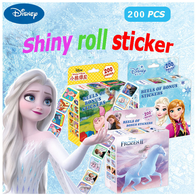 200pcs/Box Disney Cartoon Stickers Pull Out Sticker Roll Sticker Set ...