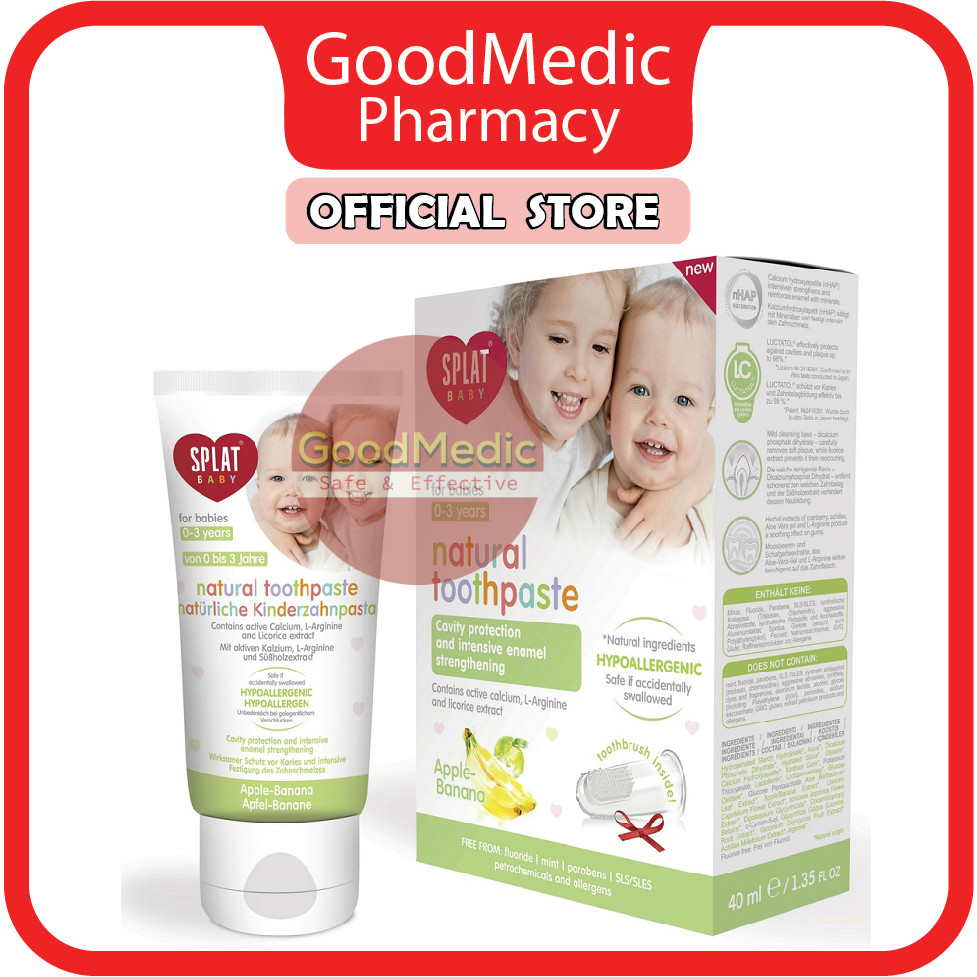 SPLAT BABY Toothpaste (Ages 0-3) (FOC finger-tip toothbrush) Apple ...